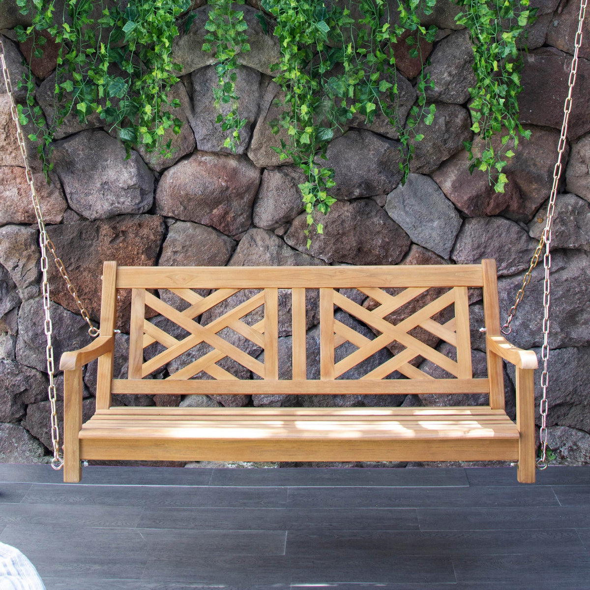 Rocca Teak Wood Outdoor Patio Swing | Cambridge Casual
