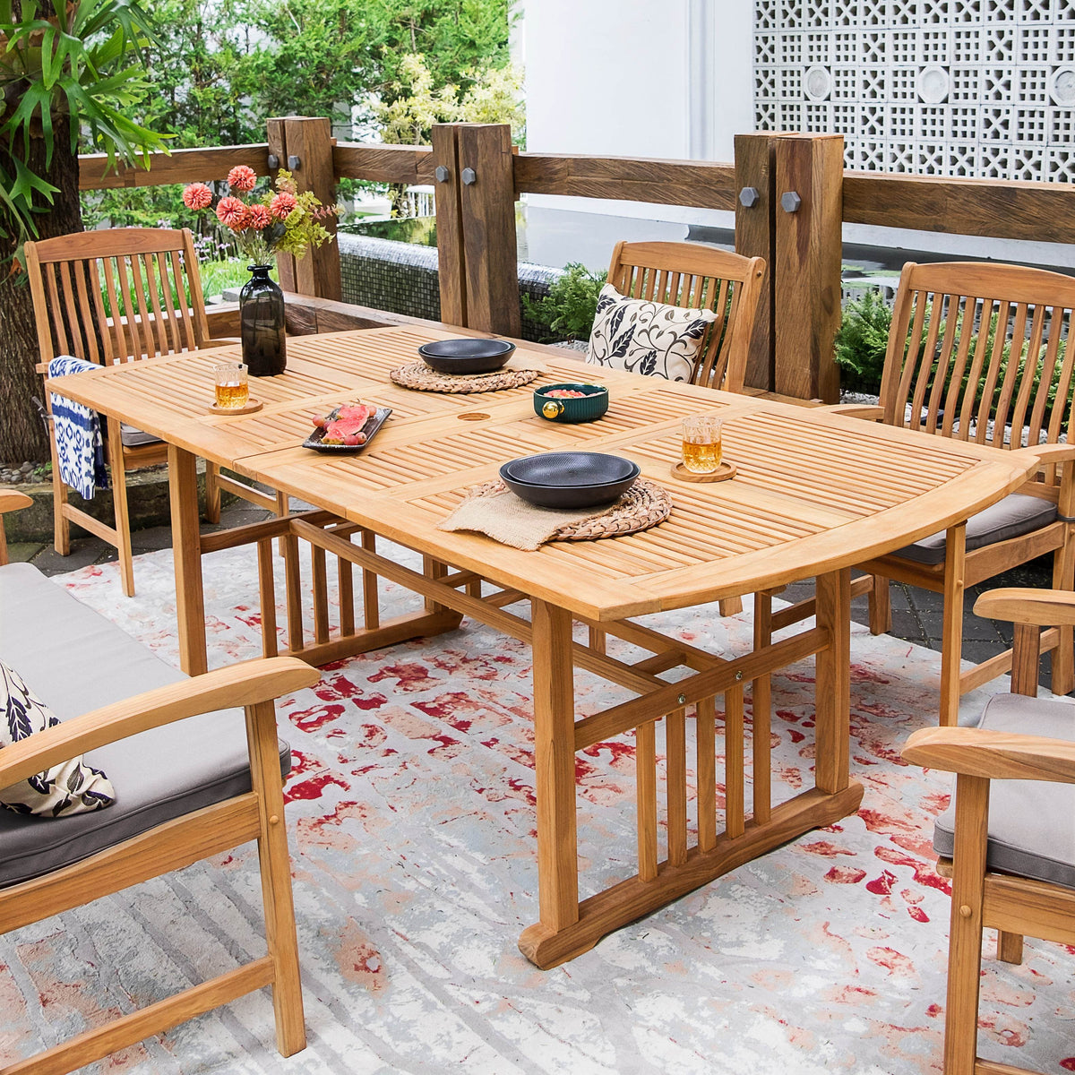 Caterina Outdoor 6-Pieces Teak Wood Dining Set with Bench – Cambridge ...
