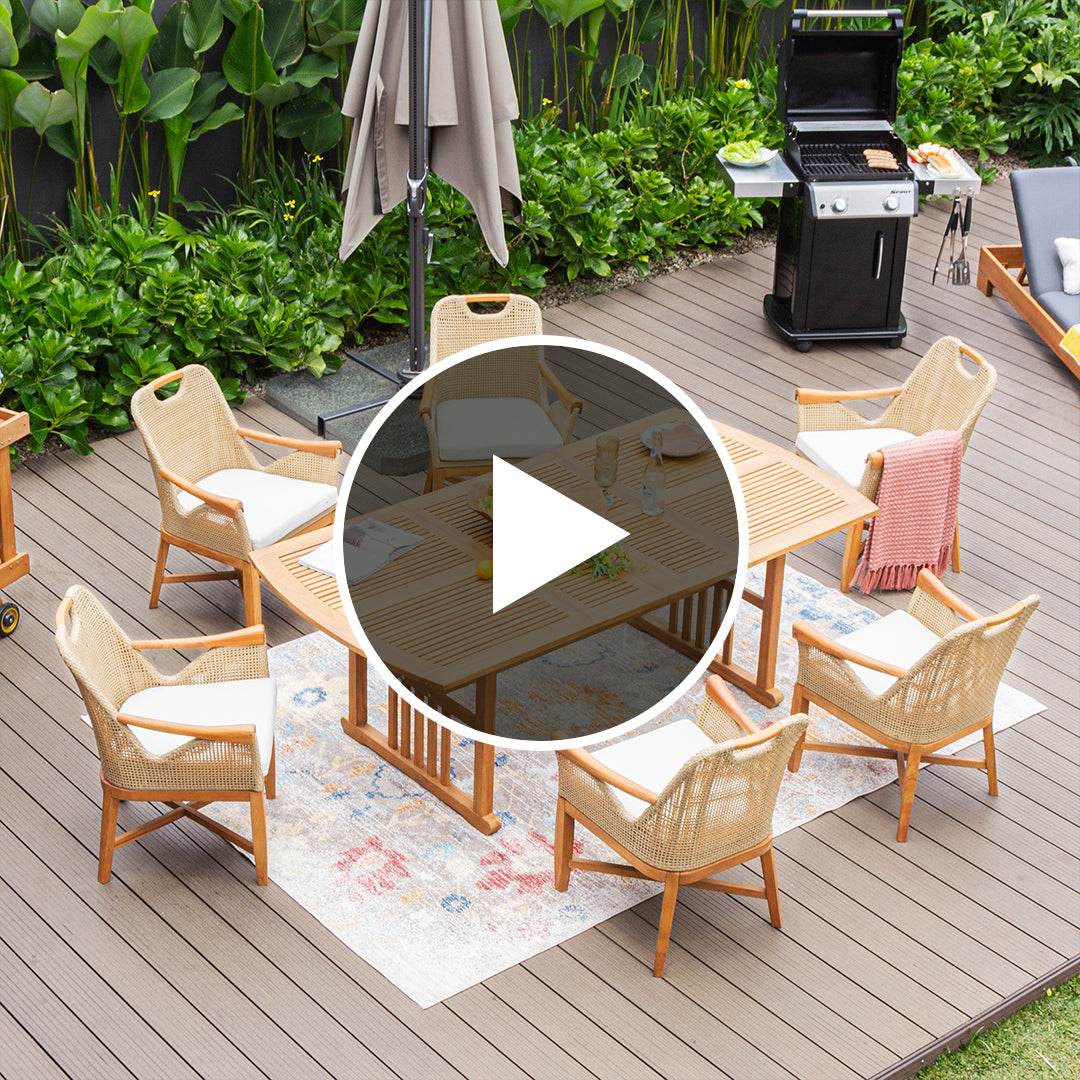 Sydney Outdoor Teak Wood 7-Pieces Dining Set | Cambridge Casual